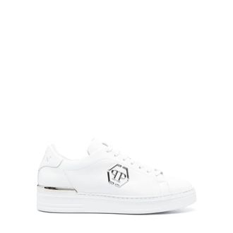 Philipp Plein Hexagon Low-Top Leder Sneakers - - Shoes - Herren - Wei&szlig; - 44 EU