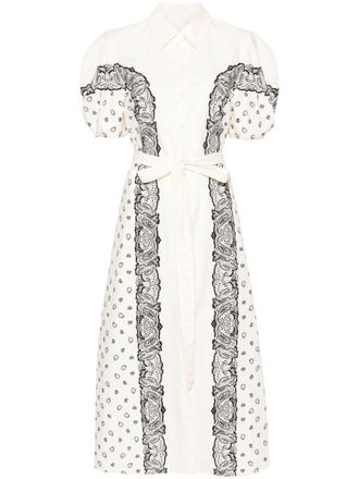 Chloé robe-chemise mi-longue à imprimé bandana - Blanc