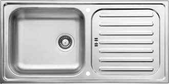 Respekta Edelstahl Einbausp&uuml;le Sp&uuml;lbecken K&uuml;chensp&uuml;le Sp&uuml;le 100 x 50 cm Respekta