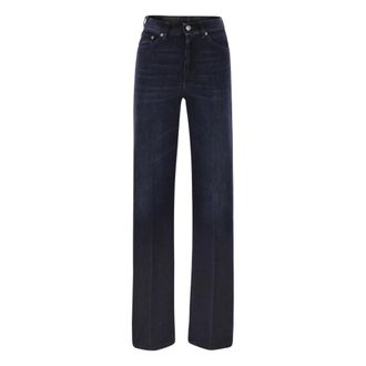 Dondup Femme, Jeans, Bleu, Taille: W31 Pantalon Large Taille Haute Amber