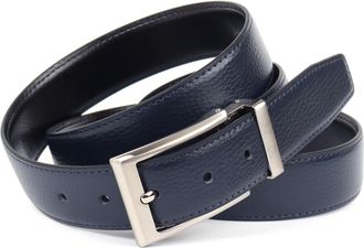 Anthoni Crown Herren Leder Wendegürtel Gürtel, Schwarz-Dunkelblau, 110