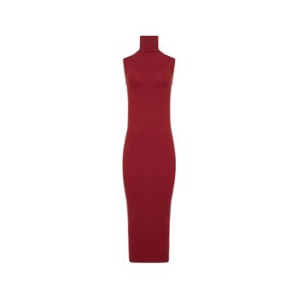 Wolford Femme, Robes, Rouge, Taille: 42 FR Robe mi-longue sans manches en m&eacute;rinos