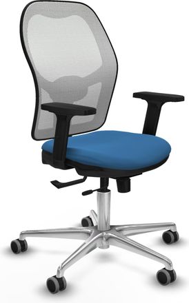 Piqueras y Crespo Stuhl mit leisen R&auml;dern Jorquera mit 2D-Armen, h&ouml;henverstellbare Lendenwirbelst&uuml;tze, ausgestattet mit Syncro/Traslack und eingespritztem Schaum, Wei&szlig;/