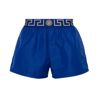 Versace Homme, Maillots de bain, Bleu, Taille: L Greca Border Swim Shorts
