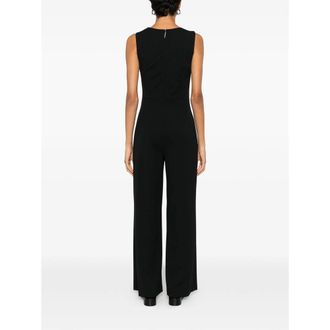 Calvin Klein Twist-Neckline Wide-Leg Jumpsuit - Black