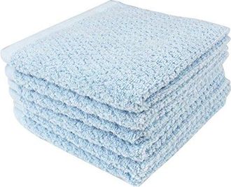 Everplush Company 710-01-04-55-6P Diamant-Jacquard-Badewäsche Waschlappen, Waschlappen, Marineblau Modern 6 Pack aquamarin