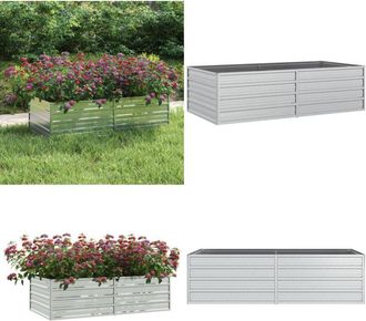 vidaXL Vidaxl - Lit sur&eacute;lev&eacute; de jardin 160x80x45 cm Acier galvanis&eacute; Argent&eacute; - Jardiniere Metal - Pot De Fleurs Exterieur - Bac Plante - Raised Garden Bed