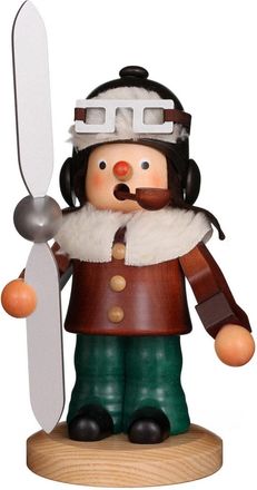 Christian Ulbricht R&auml;ucherm&auml;nnchen Pilot - 21,5 cm - Original Erzgebirge R&auml;uchermann