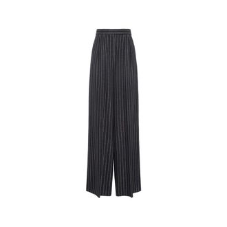 Max Mara Pantaloni gessati con piega - - Trousers - Damen - Grau - S
