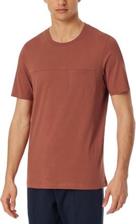 Schiesser Herren Schlafshirt Kurzarm Rundhals-Mix + Relax Haut de Pijama, Terracotta_182599, 56 Hommes