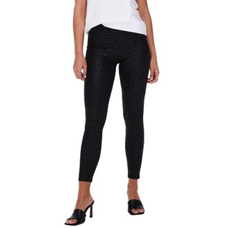 Only Damen Onlshine Leggings Noos Hose, Black/AOP:Leo, L EU