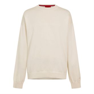 HUGO BOSS Hugo - Sweatshirt f&uuml;r Herren/Damen Unisex, gerippt (Wei&szlig;)