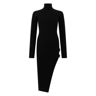 Blumarine Midi Strickkleid mit Schnallen - - Dresses - Damen - Schwarzk - XS