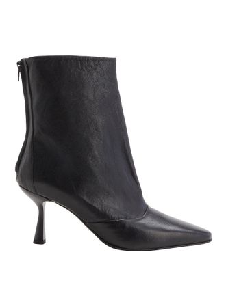 8 by YOOX LEATHER BACK-ZIP ANKLE BOOT