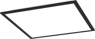 Eglo LED Panel Moradillo, Deckenleuchte flach, Deckenpanel mit Dip Switch, Deckenlampe warmwei&szlig;, neutralwei&szlig;, kaltwei&szlig;, Metall in Schwarz, 39 x 39 cm