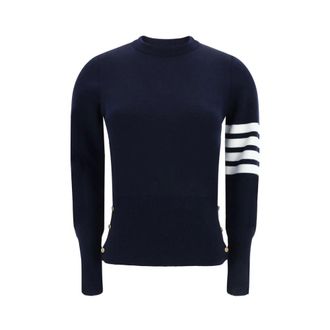 Thom Browne Pull embl&eacute;matique en laine vierge - Femme - Pulls - Bleu - Taille: 42 FR