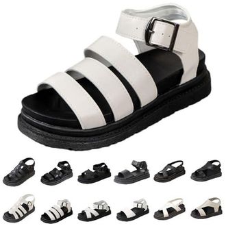 Generic Sandales d&eacute;t&eacute; tendance &agrave; plateforme pour femme - Bout ouvert - Sangle de cheville - Sandales &agrave; talons moyens - Sandales d&eacute;t&eacute; tendance pour la marche -