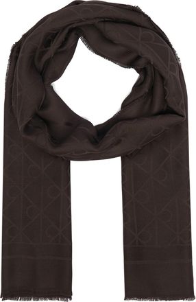 Calvin Klein Schal Calvin Klein Emblem Aop Glossy Tonal Scarf LV04F8096G Dunkelbraun