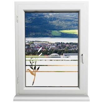 Indigos UG Glasdekorfolie - Rohrkolben - Sonnenschutz H50Line - Sichtschutzfolie - Fensterfolie - f&uuml;r die K&uuml;che, Bad ans Fenster, Sichtschutz - selbstklebend - m