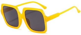 Generic Lunettes De Soleil Carr&eacute;es &Agrave; Grande Monture For Hommes Et Femmes, Id&eacute;ales For Les Trajets Quotidiens En Voiture Ou Vacances(Yellow)