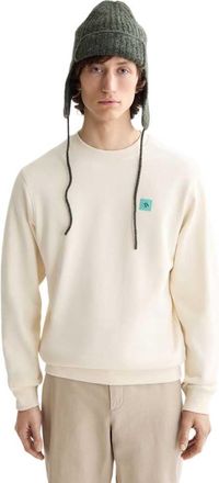 Scotch & Soda Herren Essential Badge Logo Crewneck Sweatshirt, Eggnog, XXL