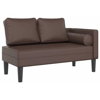 vidaXL Chaiselongue mit Kissen Braun Kunstleder - Vidaxl