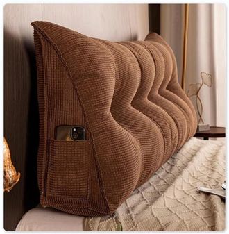 Generic Dreieckiges Kopfteilkissen, Dreieckskissen-Kopfteilkissen, Keilauflage-Lesekissen, Bettruhe-Wurfkissen Mit Maschinenwaschbarem Bezug(Golden Yellow,47i