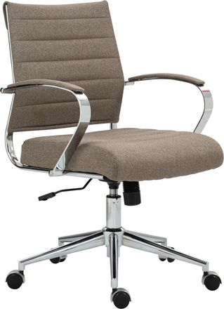 Clp Drehstuhl Oakland I Chefsessel Mit Stufenloser Sitzh&ouml;henverstellung I B&uuml;rosessel Mit Leichtlaufrollen, Farbe:Taupe, Material:Stoff