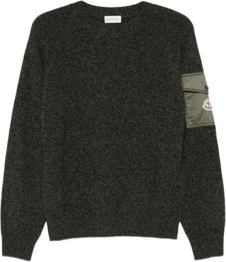Moncler Homme, Pulls, Vert, Taille: S Pull vert en laine et cachemire