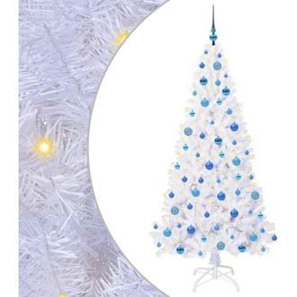 vidaXL K&uuml;nstlicher Weihnachtsbaum Wei&szlig; 180 cm PVC und Stahl vidaXL