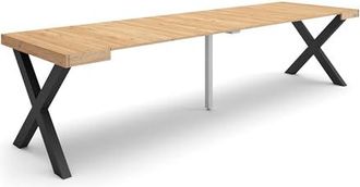 Skraut Home | Ausziehbarertisch | Multifunktionaler ausziehbarer | 300 | Für 14 Gäste | Massivholz Beine | Moderner Stil | Eiche