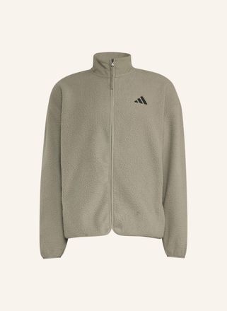 adidas City Tech 3-Streifen Fleecejacke, Durchgehender Reissverschluss gruen