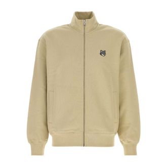 Maison Kitsun&eacute; Fox Head Zipped Comfort Sweatshirt - - Sweatshirts & Hoodies - Herren - Beige - L