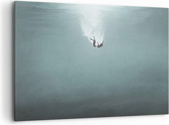 Arttor Wandbilder Dekoration Wohnzimmer Wasser Minimalismus Unterwasser Bilder auf Leinwand 120x80cm Leinwandbild Schlafzimmer Deko Wand Kunstdruck Art Groß 