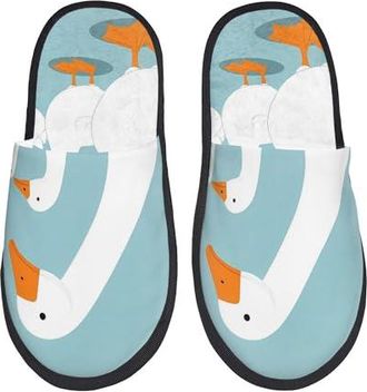 Generic Hiver Pantoufles Trois Oies Blanches Doux Pantoufles DHiver Portative Chaussons Maison Pour Invit&eacute; Chambre H&ocirc;tel M