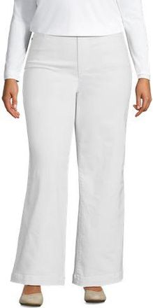 Lands End Jeans High Waist mit weitem Bein Farbig, Damen, Gr&ouml;&szlig;e:48 71 plus, Wei&szlig;, Baumwoll-Mischung/Polyester-Mischung, by Lands End