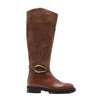 Roberto Festa Milano Braune Seiden- & Nylonstiefel - - Shoes - Damen - Braun - 37 1/2 EU