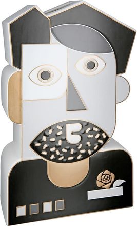 Gilde Deko Vase mit Gesicht Motiv - Deko Kunst Objekt Gesichtsvase aus Keramik - Dekoration Wohnzimmer Geschenk Geburtstagsgeschenk - Schwarz Weiß Höhe 41 c