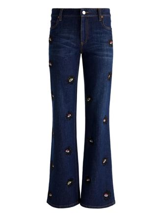 Alice & Olivia Roxie Jeans mit Augenverzierung - Blau