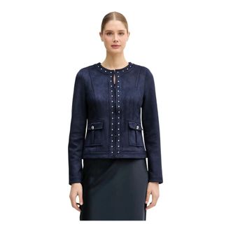 Joseph Ribkoff Scuba Wildleder Gerade 4-Taschen-Jacke - - Jackets - Damen - Blau - XS
