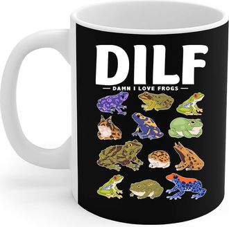IUBBKI Frosch-Liebhaber-Tasse DILF Verdammt, ich liebe Fr&ouml;sche, Amphibien-Liebhaber, Fr&ouml;sche, Sammlung, Geschenk, Kaffeetasse, 11 Unzen