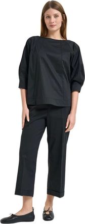 Liviana Conti Femme, Blouses et Chemises, Noir, Taille: 36 FR Blouse &agrave; col rond