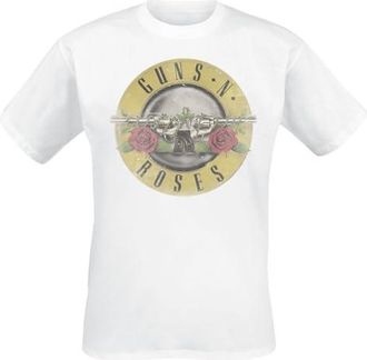 Guns n' Roses Balle Us&eacute;e Homme T-Shirt Manches Courtes Blanc L 100% Coton Regular/Coupe Standard