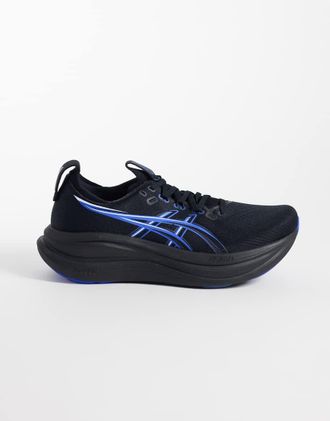 Asics Gel-Nimbus 28 - Baskets de course - Noir et bleu fluo