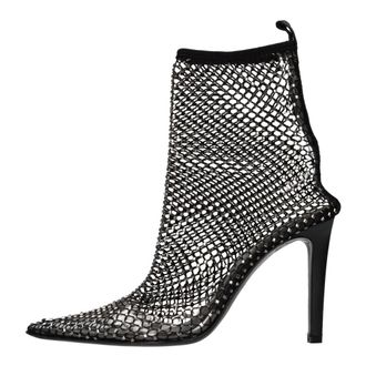 Pinko Ankle Boots in Stretch Mesh and Crystals - - Shoes - Damen - Schwarzk - 38 EU