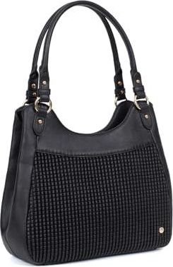 Pellet Sac port&eacute; &eacute;paule 2 anses - Compatible t&eacute;l&eacute;phone portable - Pour Femme - Collection &Eacute;clats - Noir