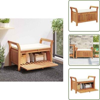 vidaXL Vidaxl - Banc de rangement de jardin avec coussin 91 cm Bois dacacia - Banc De Jardin - Meuble De Jardin - Mobilier Ext&eacute;rieur - Rangement Jardin