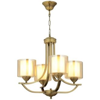 Opviq Elegant Vintage Chandelier, Metal Body, 82 cm Height, 55 cm Diameter | 4 x E27 Max 40W | Modern Glam Design for Stylish Home D&eacute;cor