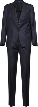 Tagliatore Homme, Costumes, Bleu, Taille: S Costume crois&eacute; &agrave; rayures en laine vierge