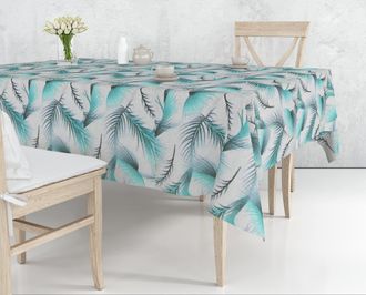 EuroStyle Tischdecke Art. James Paolo Davis B&uuml;gelfrei, moderner Tischl&auml;ufer f&uuml;r Wohnzimmer oder K&uuml;che mit Mustern (120 x 220 cm, Hellblau)